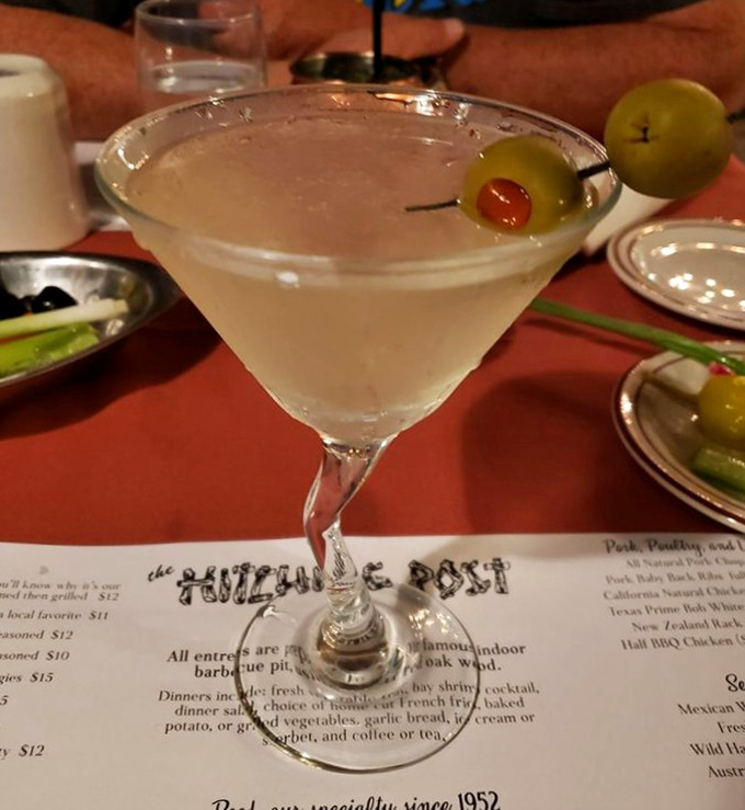 A martini so classic it deserves its own theme music, glistening with promise as olive-studded anticipation builds with each sip.