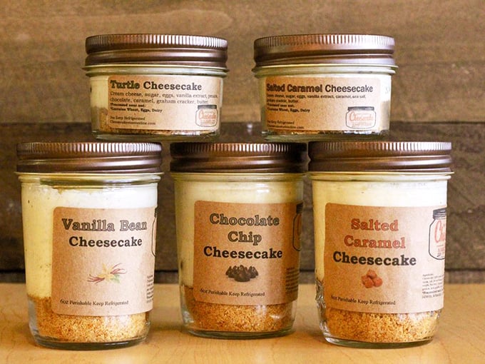 Mason jar cheesecakes: portion-controlled heaven or the most adorable way to consume 500 calories? Either way, I'll take two... dozen.