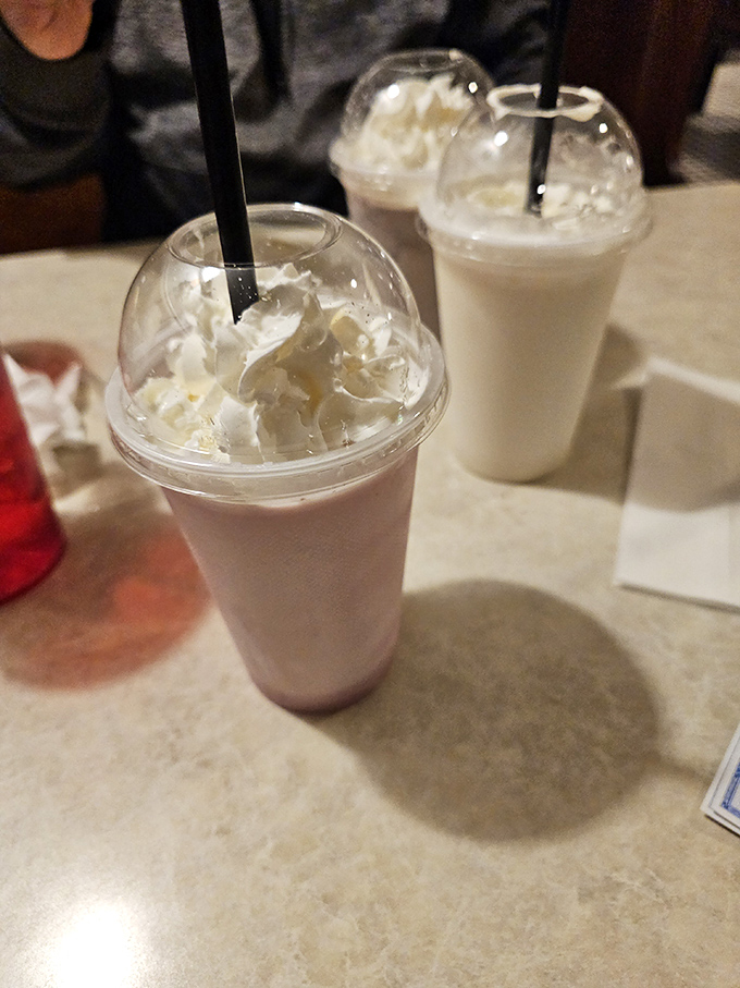 Milkshakes so thick they demand respect and patience. The whipped cream is just the opening act to this dairy masterpiece.