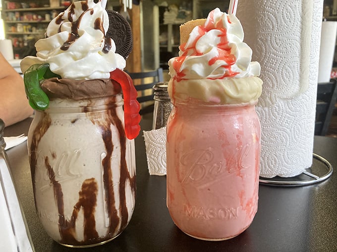 Mason jar milkshakes topped with clouds of whipped cream and candy garnishes&mdash;desserts that double as Instagram celebrities without even trying.