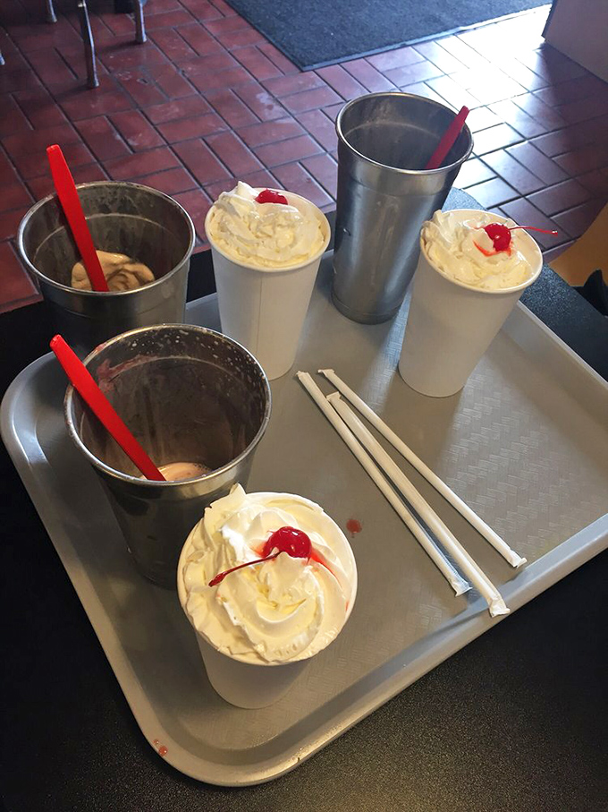 Milkshakes thick enough to require serious straw commitment. That cherry on top isn't garnish&mdash;it's the exclamation point at the end of a dairy declaration.