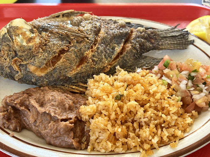 A whole fried fish that stares back at you saying, "Yes, I'm worth the drive from Phoenix. Every. Single. Mile."