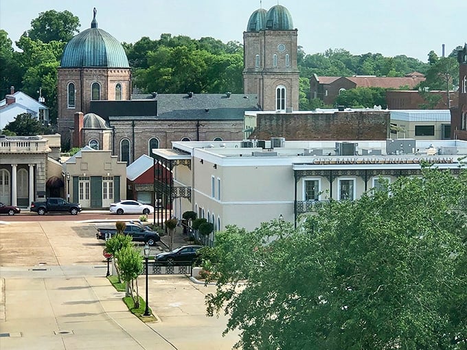 The church's distinctive twin towers stand sentinel over downtown, a brick-and-mortar reminder of Natchitoches' deep cultural roots.