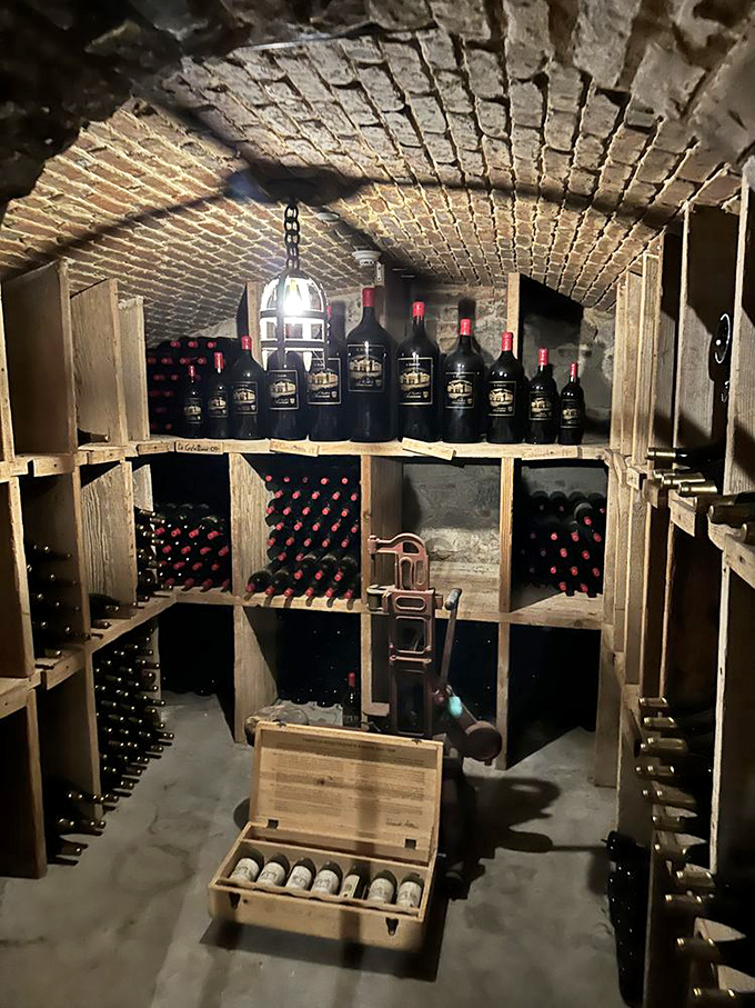 The wine cellar's brick ceiling arches create the perfect atmosphere for aging fine wines&mdash;and for pretending you're in an episode of "The Borgias."
