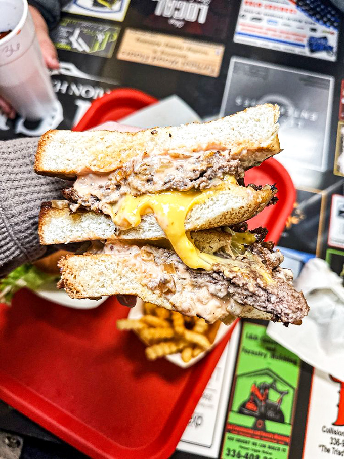 The patty melt&mdash;where burger meets grilled cheese in a beautiful union. That cheese pull deserves its own slow-motion sequence. 