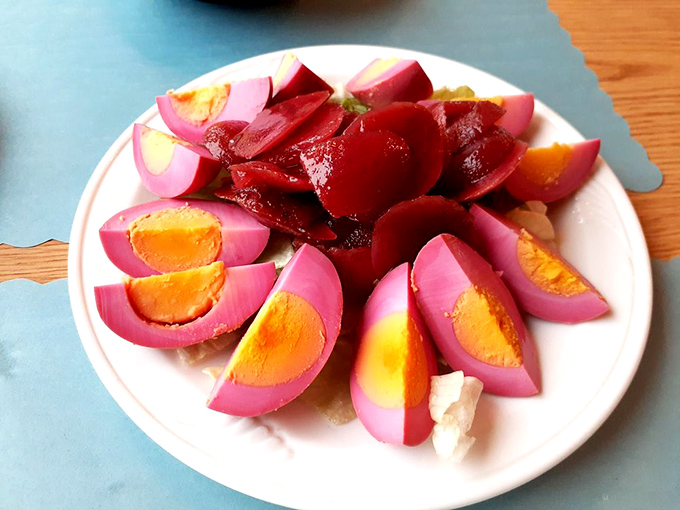 Pickled eggs in vibrant pink hues that would make Warhol consider a new pop art series&mdash;a true Pennsylvania tradition.