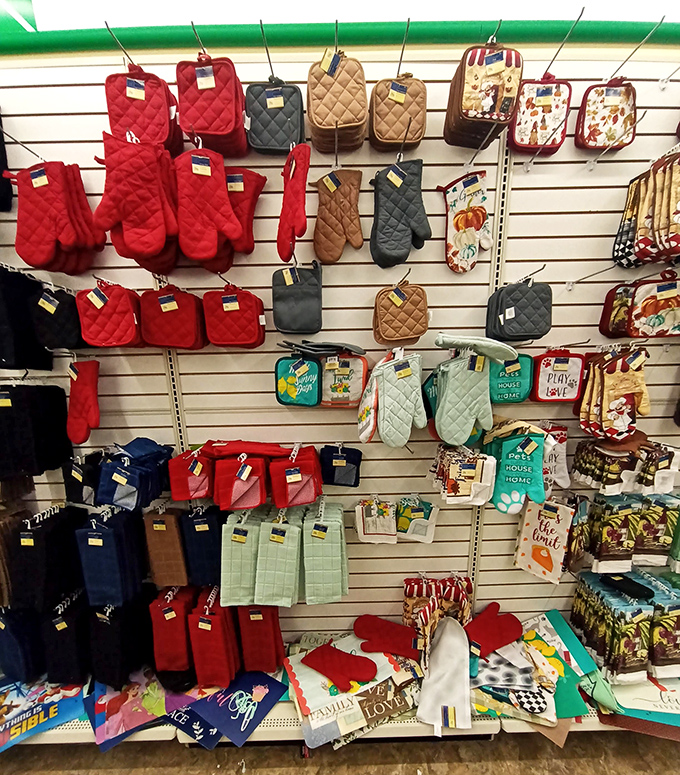 Kitchen accessories in festive holiday colors that would make Julia Child smile&mdash;practical, cheerful, and priced for the budget-conscious home chef.