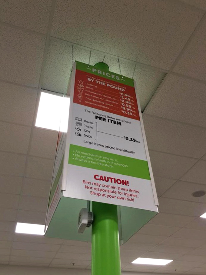 The pricing sign speaks truth: everything really does go by the pound, like produce with personality.