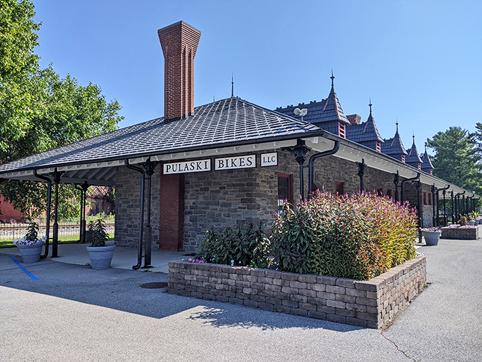 Pulaski Bikes occupies a charming historic building, offering equipment and expertise for cyclists eager to explore the nearby New River Trail.