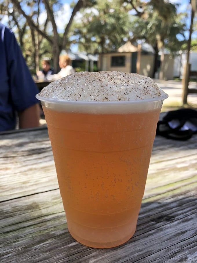 Fall in Florida means pumpkin ale with cinnamon sprinkles. When you can't have changing leaves, you can at least have changing beverages at Snook Haven.