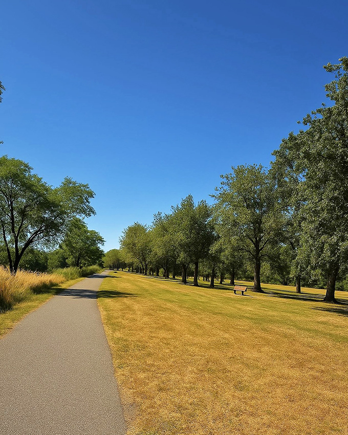 Tree-lined paths invite leisurely strolls where the only traffic jam involves deciding which bench offers the best afternoon shade.