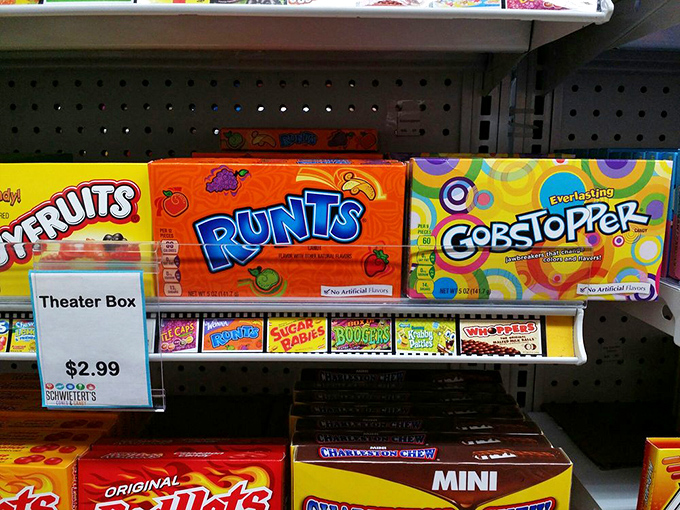 Theater boxes of Runts and Gobstoppers bring back memories of movie night smuggling operations. Some traditions never die, they just get sweeter.