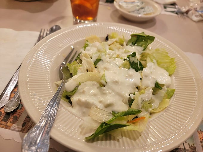 Even the salad gets the royal treatment at TAT. Crisp lettuce dressed in creamy goodness proves vegetables can be comfort food too.