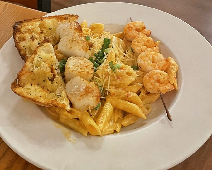 Pasta that's having an identity crisis&mdash;is it Italian? Is it seafood? Who cares when scallops, shrimp, and penne come together in such perfect harmony?