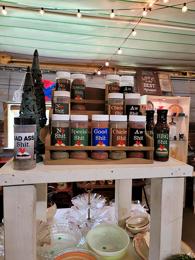 The "everything" seasoning before it was trendy! This hilariously named spice collection proves Louisiana folks have always known flavor is serious business.