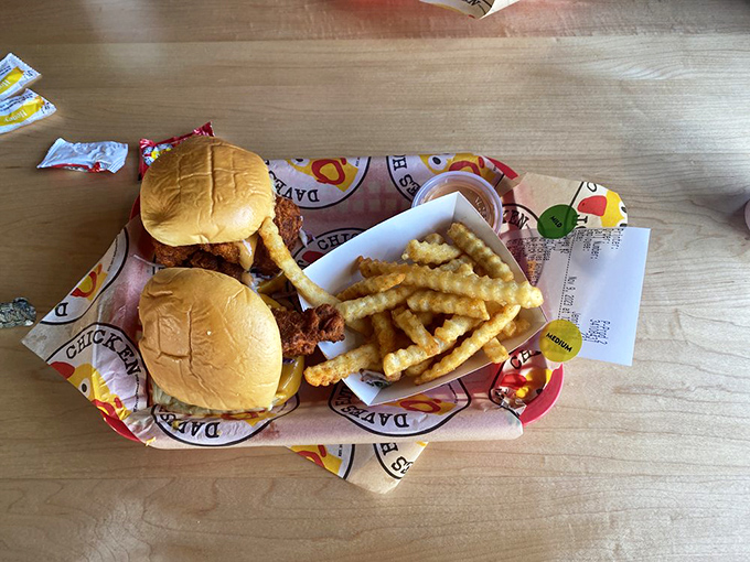 These sliders aren't "mini" anything&mdash;they're full-sized flavor bombs disguised as sandwiches, with fries standing by for backup.
