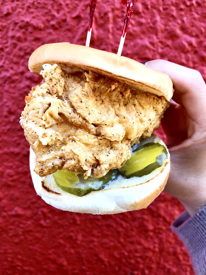 Not just a sandwich, but a proper chicken-to-pickle ratio masterpiece. The ultimate comfort food promotion from simple to sublime.