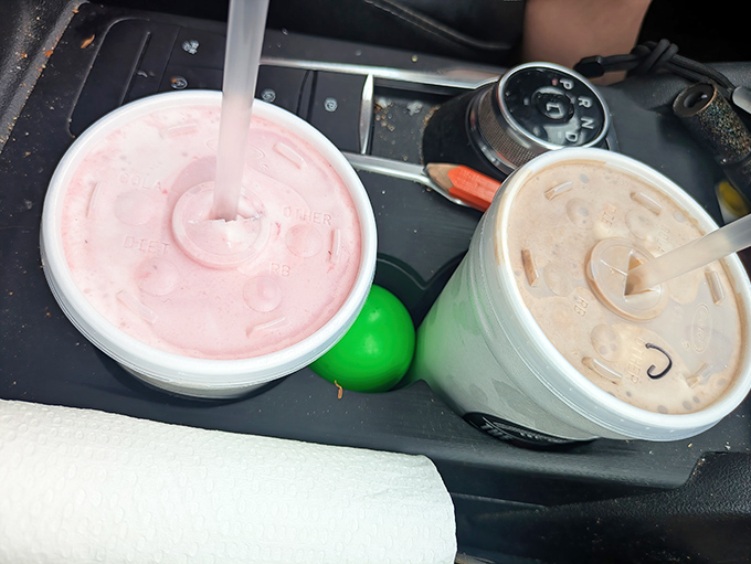 Car cup holders never had it so good. These shakes&mdash;strawberry and mocha&mdash;turn mundane commutes into mobile dessert experiences.