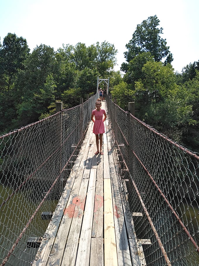 The Swinging Bridge offers both a practical crossing and a moment of childhood wonder&mdash;just don't look down if heights make you wobbly!