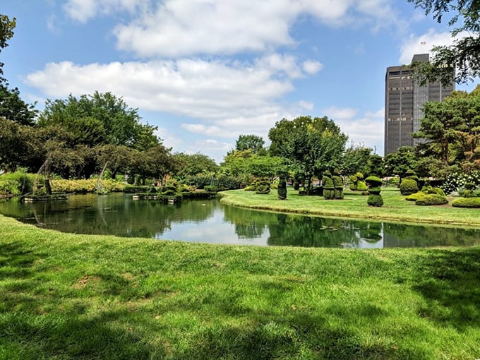 A garden where serenity comes with a side of artistic vision. This manicured landscape offers the perfect escape from urban chaos just steps from downtown.