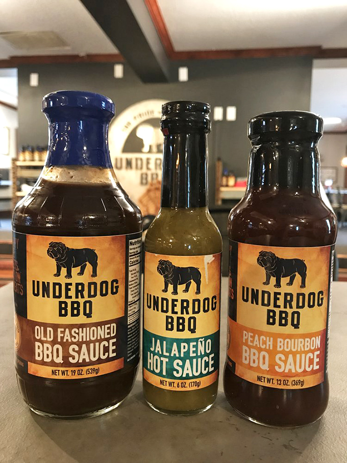 The sauce lineup tells you everything: Old Fashioned for traditionalists, Jalape&ntilde;o for heat-seekers, and Peach Bourbon for those living their best life.