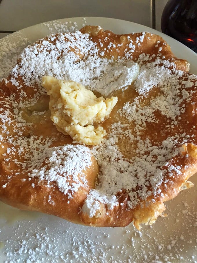 Utah scones dusted with cinnamon sugar&mdash;like donut holes that went to finishing school and came back with a PhD in deliciousness.