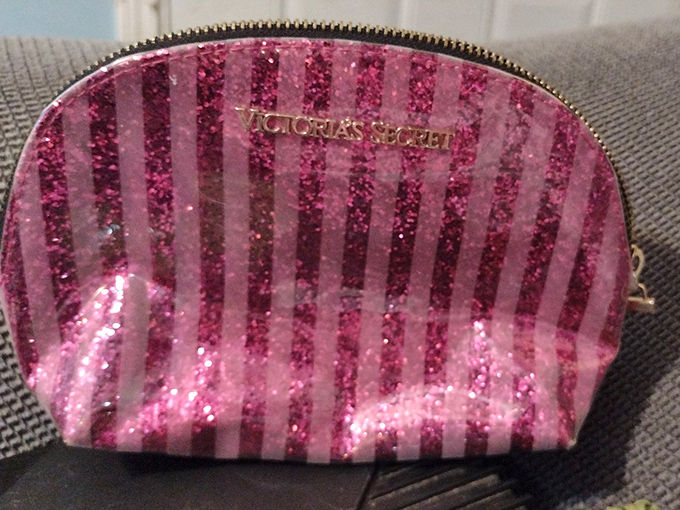 Even luxury brands make appearances in the bins&mdash;this sparkly Victoria's Secret pouch probably cost more new than your entire haul will today.