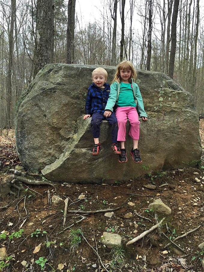 Adventure comes in all sizes at Worlds End. These young explorers have claimed this boulder as their mountain kingdom, if only for an afternoon.