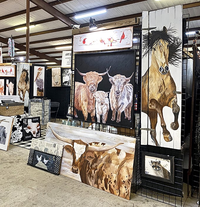 Texas-sized wall art that tells everyone "Yes, I've been to Canton" without saying a word. That highland cow painting is judging your décor choices.