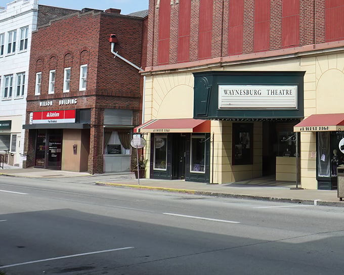The Waynesburg Theatre marquee stands as a beacon of entertainment in the heart of town. Movies just taste better with a side of nostalgia