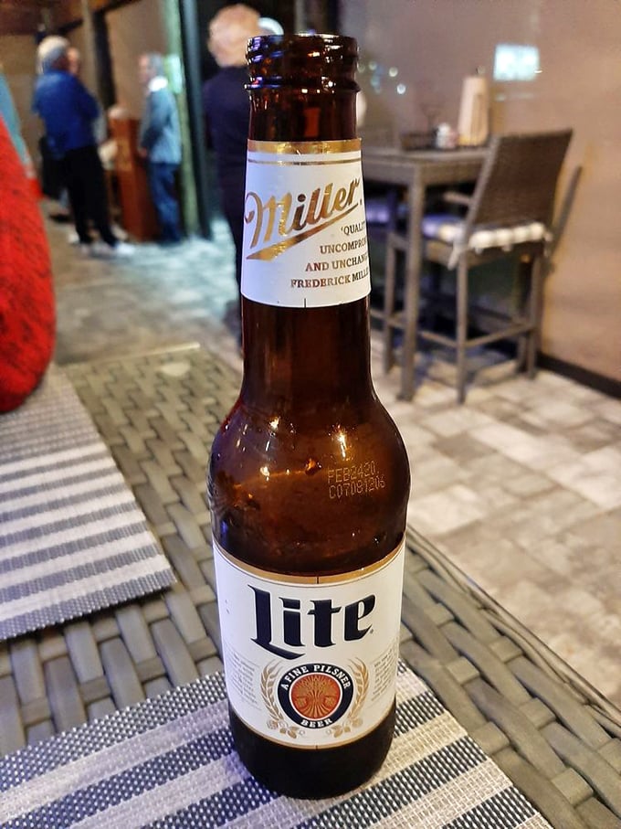 Nothing says "I've made excellent life choices" quite like a cold Miller Lite with fresh seafood.