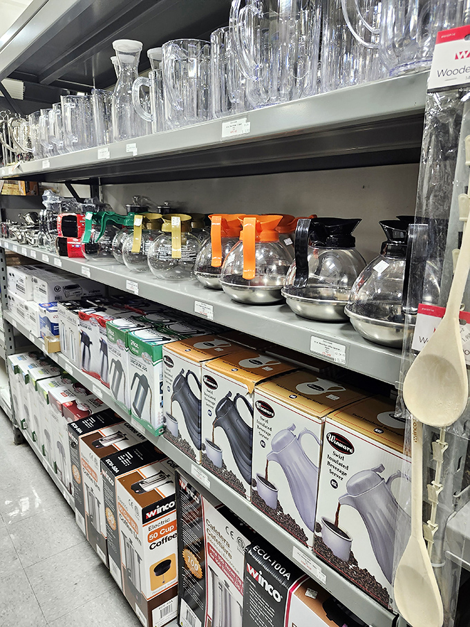 Coffee lovers, rejoice! This aisle of carafes and brewing equipment promises better mornings for those willing to upgrade their caffeine routine.
