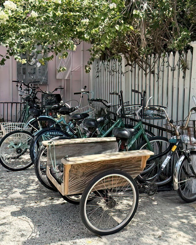 In Key West, even the bicycle parking has character&mdash;a charming reminder that the best journeys to great meals sometimes happen on two wheels.