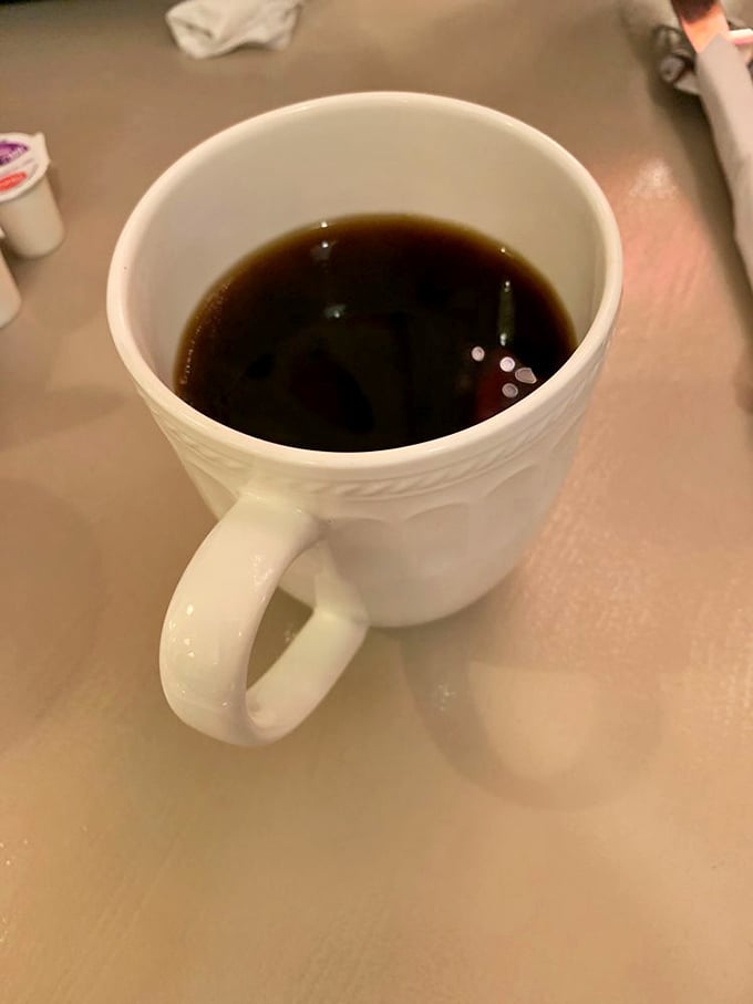 Simple pleasures: strong coffee in a white mug&mdash;the perfect supporting actor to the star of the show (those croissants).