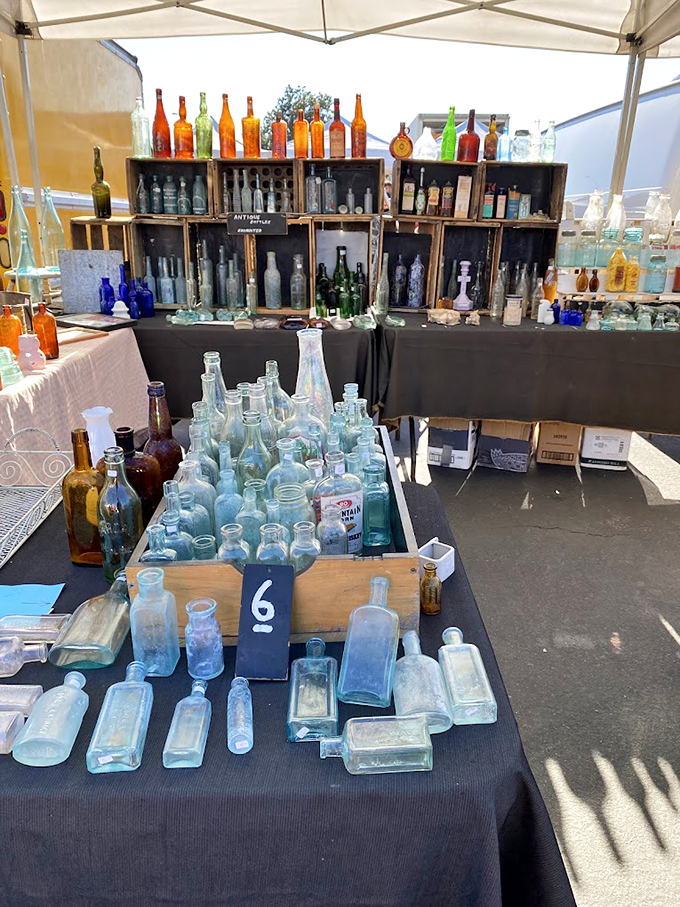 Vintage bottle collectors, rejoice! These azure beauties once held everything from medicine to soda, now transformed into pieces of American history.