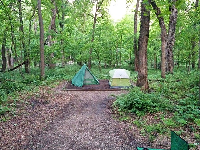 Camping at Myre-Big Island State Park brings you closer to nature without sacrificing that all-important buffer between you and whatever's making those rustling sounds.