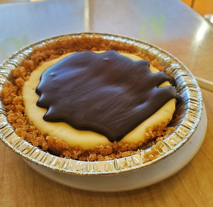 The chocolate-topped custard pie with graham cracker crust proves that Molly's talents extend beyond the cupcake kingdom into the broader realm of dessert royalty.