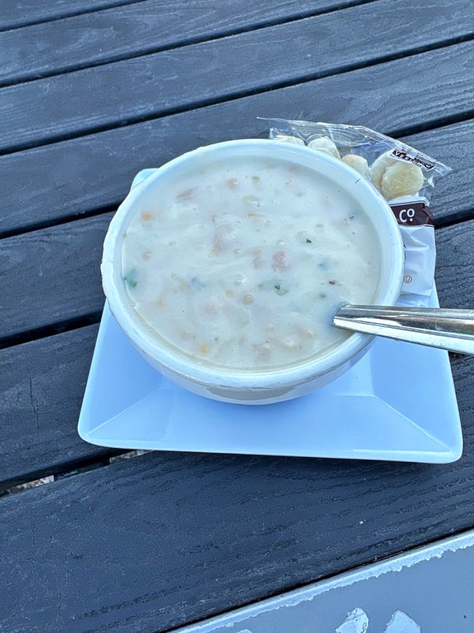 Clam chowder done right &ndash; creamy without being gloppy, loaded with tender clams, and demanding to be savored slowly as island time ticks by.