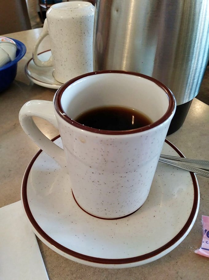 A sturdy mug of diner coffee&mdash;civilization's greatest achievement and the fuel that powers Wisconsin's morning conversations.