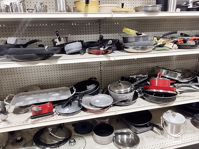 Cast iron, non-stick, and stainless steel treasures await new kitchens. That pan might have cooked someone's award-winning Sunday gravy.