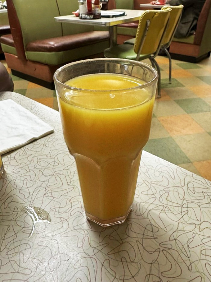 That's not just orange juice&mdash;it's liquid sunshine in a glass, ready to wash down whatever Southern comfort you've chosen from the menu.