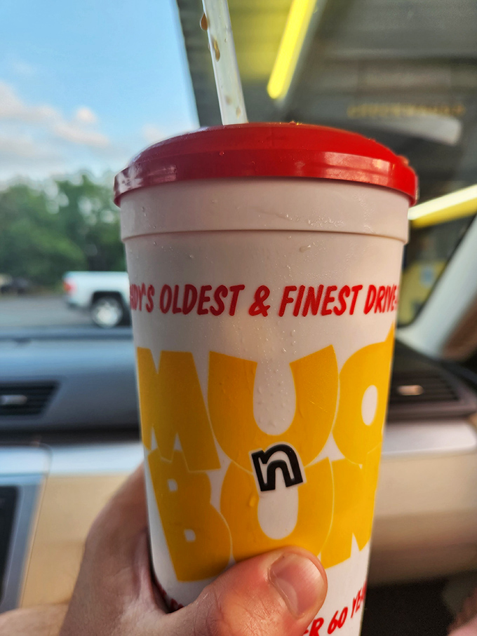 "Indy's Oldest & Finest Drive-In" isn't just marketing – it's a promise delivered in every sip of that signature root beer to go.