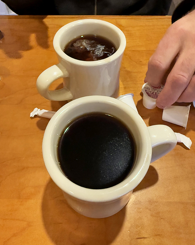 Coffee so honest it doesn't need fancy names or sizes &ndash; just sturdy mugs that keep your hands warm while it wakes up your brain.
