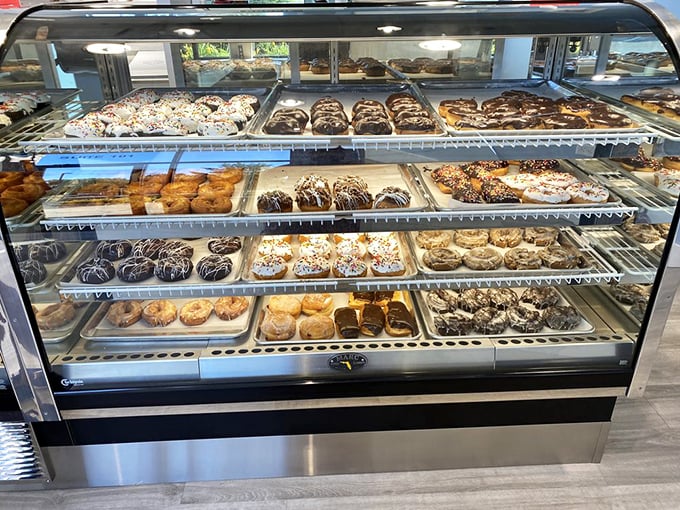 Not so much a display case as a glass-enclosed hall of fame for carbohydrate achievements.