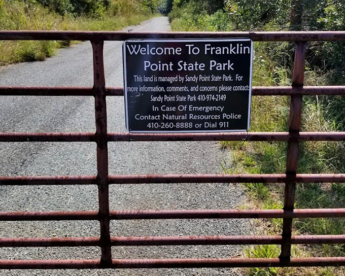 The entrance to Franklin Point feels like discovering a secret chapter in Maryland's storybook of natural wonders.
