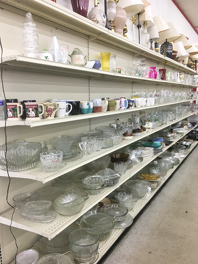 Crystal and glassware galore! Grandma's china cabinet dreams come true. Find that missing piece from your set or start a new collection.