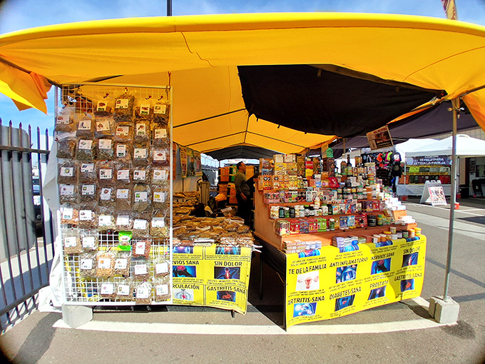 A pharmacy of flavors and traditions. These dried herbs, candies, and specialty items connect shoppers to culinary and medicinal practices from across Latin America.