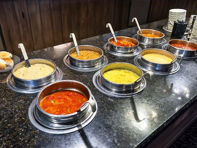 Soup station nirvana! Like a United Nations of comfort food where every delegate is determined to warm your soul.
