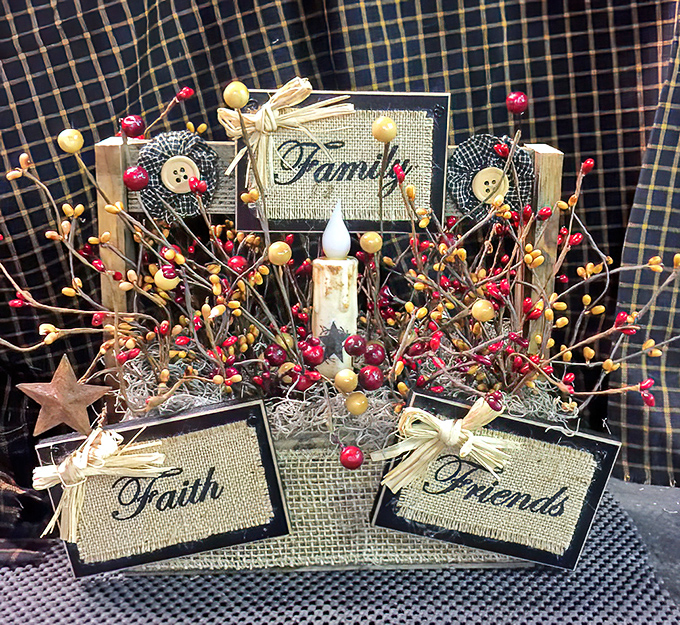 "Family," "Faith," and "Friends"&mdash;the holy trinity of flea market decor that somehow never goes out of style.