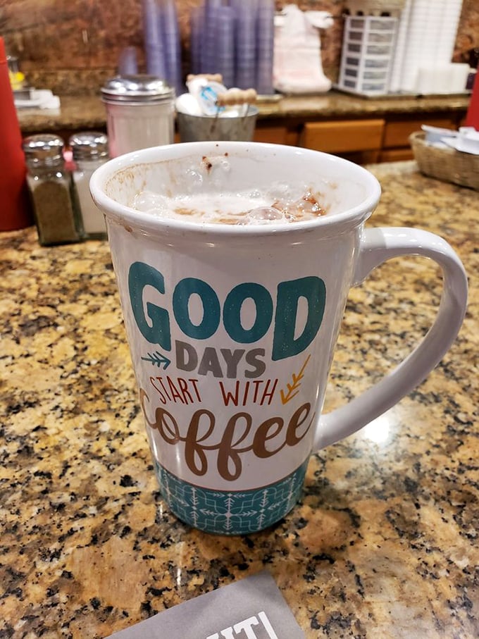 "Good days start with coffee" proclaims the mug, and after tasting Woodsby's brew, you'll be nodding in caffeinated agreement.